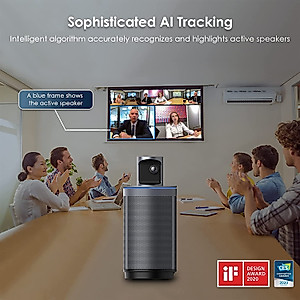 NexiGo Meeting 360, 8K Captured AI-Powered Framing & Speaker Tracking, 1080p HD 360-Degree Smart AIO Video Conference Camera, 8 Noise-Cancelling Microphones, and Speaker