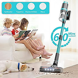 ORFELD Cordless Vacuum Cleaner, 30Kpa Powerful Cordless Stick Vacuum 6 in 1, 60Mins Long Runtime, 4 LED Headlights, Lightweight Handheld Quiet Vacuum Cordless for Pet Hair, Carpet & Hardwood Floor