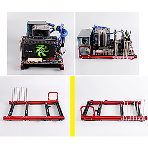 Mini ITX MATX ATX PC Test Bench DIY Open Air Frame Overclock Vertical Case Computer Mount Aluminum Chassis for HTPC Graphics Card/Games/Cooling