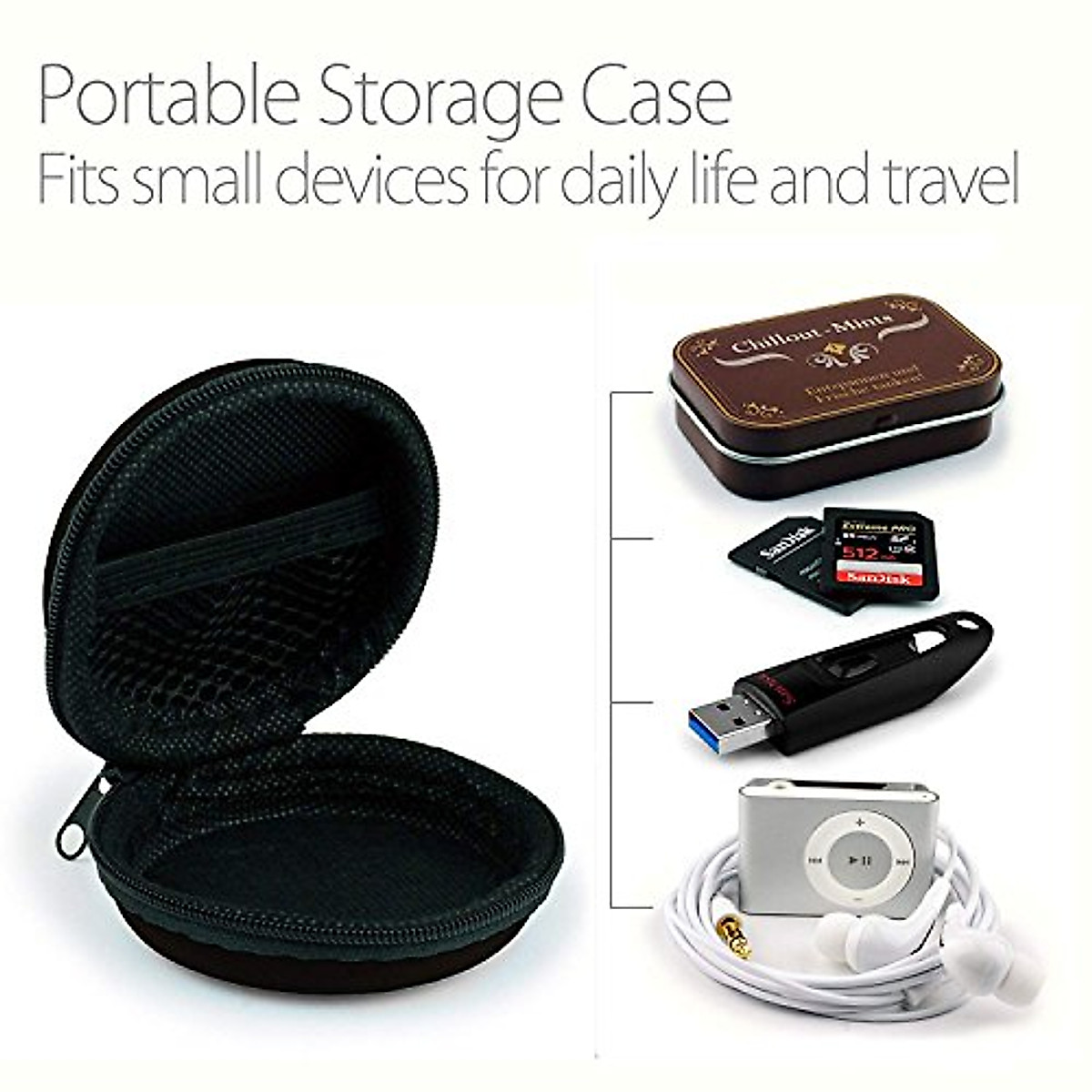 Earphone Case MAS CARNEY Headphone Earbud Hard Protective Carrying Case Bag