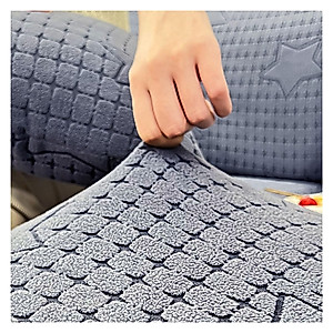 GRFIT Sofa Cover Stretch Waterproof, Wear-Resistant, Couch Covers for Sectional Sofa, Separate Cushion Couch Chaise Cover, for L U -Shaped Sofa Chaise Longue (Color : Lake Blue, Size : Backrest)