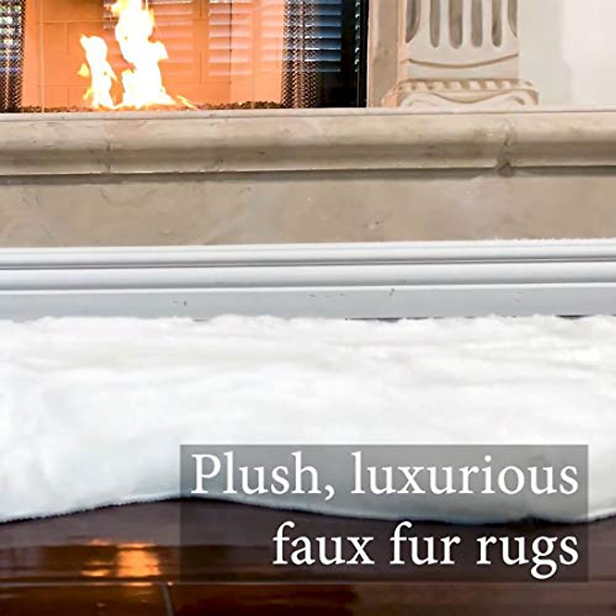 Nouvelle Legende Faux Fur Sheepskin Rug Soft and Stylish Luxury Single (20 in. X 36 in.) - White
