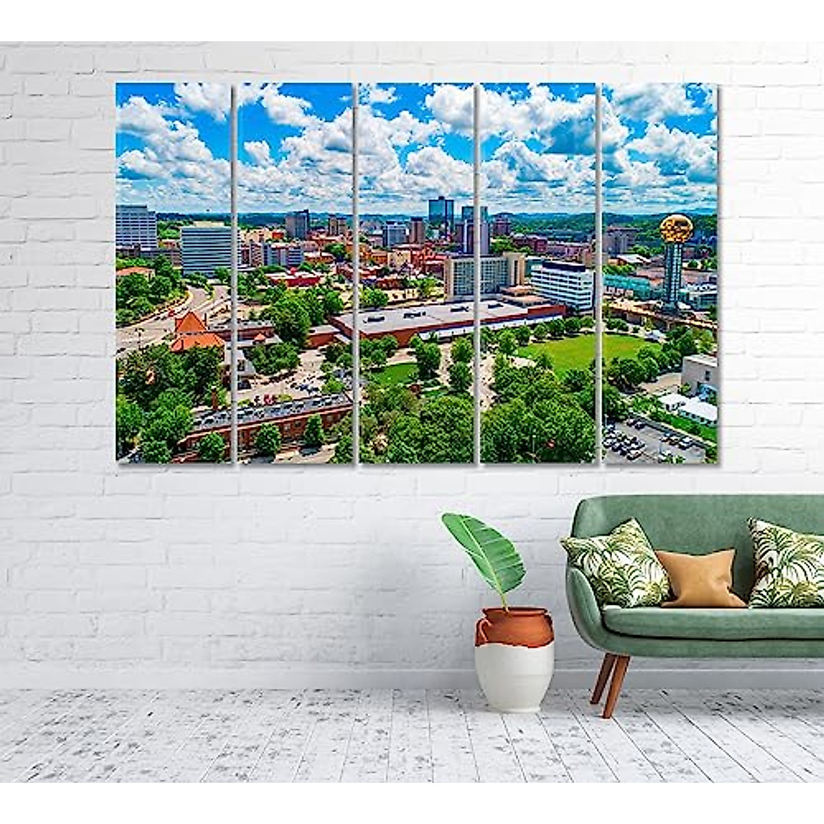 Downtown Knoxville Tennessee USA Canvas Print 3 Panels / 36x24 inches