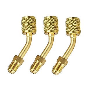 LBG Products R410a Adapter with Thimble for Air Conditioner Ductless Mini Split HVAC System, 5/16 '' Female SAE Quick Couplers x 1/4'' Male Flare(3 Pcs)