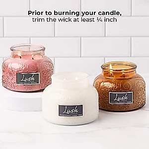 A Cheerful Giver - Orange Blossom Jasmine Cedar - 20oz Large Scented Candle Jar with Lid- Lush - 95 Hours of Burn Time, Gift for Women, White