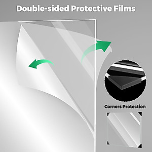 Plexiglass Sheets Clear Acrylic Sheets - 6 Pieces of CreGear 12" x 12" 0.04" Thick Transparent Plexi Glass, for Craft, Photo Frame, Signs, DIY Display Projects - Cut to Size with Laser or Saw Tools