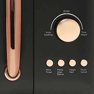 Haden Dorchester 0.7 Cubic Foot Compact Countertop Microwave Oven, 700 Watt Small Microwave with 5 Power Levels & Express Functions, Stone Blue