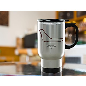 TJ Originals Monza Coffee Mug, Monza Italy F1 Coffee Mugs, Italy F1 Course Map, Best F1 Course Map Sporting, 14oz Travel Steel Mug F1 Map, F1 Gifts for Him & Her, Monza Mug Souvenirs
