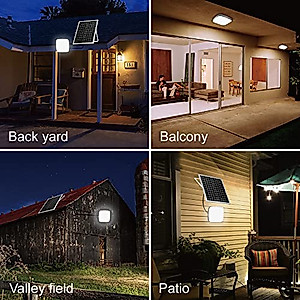 Solar Lights Indoor，Solar Shed Lights White Pendent Light with Remote Control for Home,Barn,Garage,Porch,Hallway,Patio,Garden,Balcony etc.