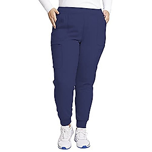 Cherokee Infinity Women Scrubs Pant Mid Rise Jogger Plus Size CK080A, 2XL, Navy