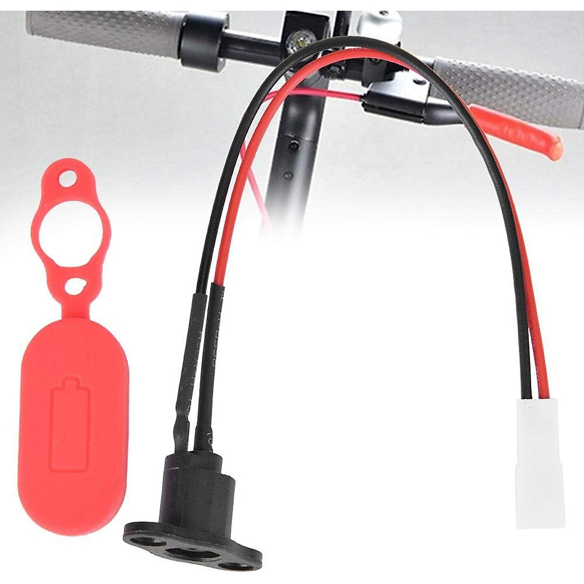 Battery Charger Connector Plug, Charging Port for M365 with Waterproof Cover for M365 Electric Scooter Accessory