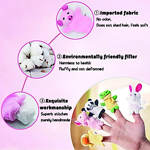 Valentines Day Card with Plush Animal Finger Puppet Toys Sets, 16Pcs Cartoon Hand Puppets for Kids Valentine's Day Preschool Classroom Exchange Prizes, Valentine Theme Party Favor