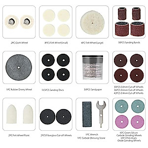 Rotary Tool Accessories, 378 PCS Power Rotary Tools Accessories Kit for Multifunctional Tools Universal Accessories Easy for Cutting, Grinding, Polishing, Drilling and Engraving with Carrying Case