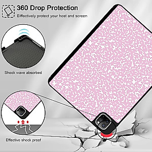 Tuiklol for New iPad Pro 11 inch Case 2022 2021 2020 2018 (1/2/3/4 Gen), Convenient Magnetic Attachment, Pencil Holder, Auto Wake/Sleep, Trifold Stand Smart Case with Soft Back, Composition Book