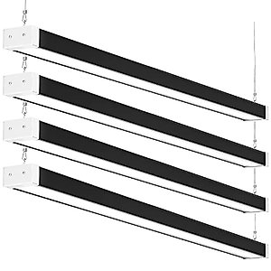 FAITHSAIL 4FT LED Linear Light 5000K 6000LM Suspension Office Lighting Fixture with Plug, 60W Commercial Light Fixture Shop Light for Office Gym Garage 4 Pack