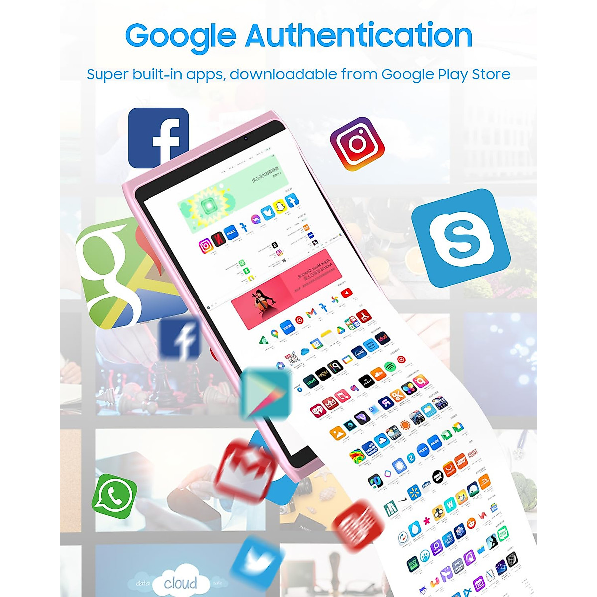 2024 Tablet, Android 12 Tablet, Tablet 8 inch, IPS Touch Screen, Quad-core, 32 + 512 GB Expansion, WiFi, BT, 4300 mAh Battery.