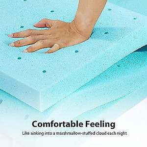 BedsPick 3 Inch Memory Foam Mattress Topper Full, Soft Double Bed Foam Topper, Gel Memory Foam Mattress Pad