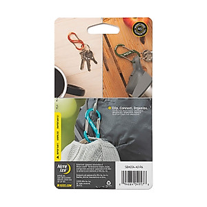 Nite Ize Dual Carabiner - Multiple S-Biner Sizes for Keys & Gear - Aluminum S-Biners for Car Keys, Keychains, & Camping Accessories - Size 2, Orange/Olive/Blue (3 Pack)