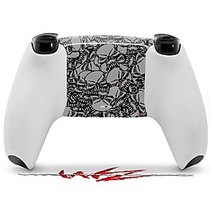 WraptorSkinz Skin Wrap compatible with Sony PS5 DualSense Controller Scattered Skulls Gray (CONTROLLER NOT INCLUDED)