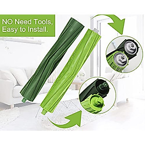 2 Set Replacement Rubber Roller Brushes Compatible for iRobot Roomba e i and j Series i3 i3+ i6+ i7 i7+ i8+ Plus E5 E6 E7 j7 (7150) j7+ (7550) Vacuum Cleaner Accessories