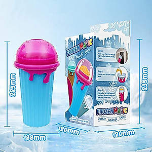 Ludou Slushy Maker Cup 500ml - Slush Cup Frozen Magic Smoothies Maker for Home Ice Cream Milk Shake with Straw Spoon