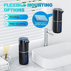 Automatic Liquid Soap Dispenser,380ml Wall Mount Touchless 4 Gear Adjustable Electric Liquid Soap Dispenser,USB Rechargeable with Infrared Motion Sensor for Bathroom,Kitchen,Office