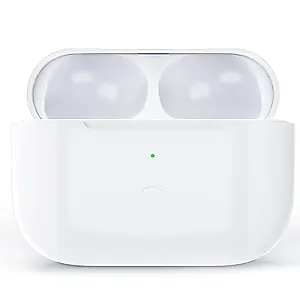 Wireless Charging Case Replacement Compatible for Air Pod Pro Case, Support Wired & Wireless Charging, 660 mAh Built-in Battery, with Bluetooth Pairing Sync Button (White)
