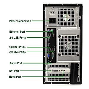 Dell OptiPlex Tower Computer Desktop PC, Intel Core i5 Processor, 8GB Ram, 128GB M.2 SSD + 1TB Hard Drive, WiFi & Bluetooth, HDMI, Nvidia GeForce GT 1030 4GB DDR4, Windows 10 (Renewed)