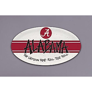 Magnolia Lane University of Alabama The Crimson Tide Football Heavyweight Melamine Oval Platter, 12.25-inch Length, Kitchen Accessories