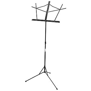 On-Stage SM7 122B Compact Sheet Music Stand, Portable, Folding, Height, Adjustable Bookplate Angle, Carry Bag, Black (SM7122B)
