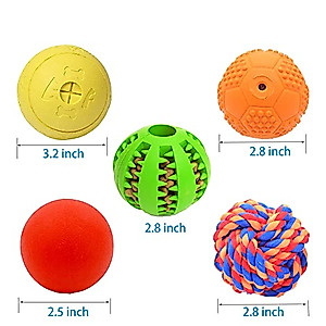 Volacopets 5 Different Functions Interactive Dog Puzzle Toys Balls for Medium Large Dogs, Food Treat Dispensing Dog Toys
