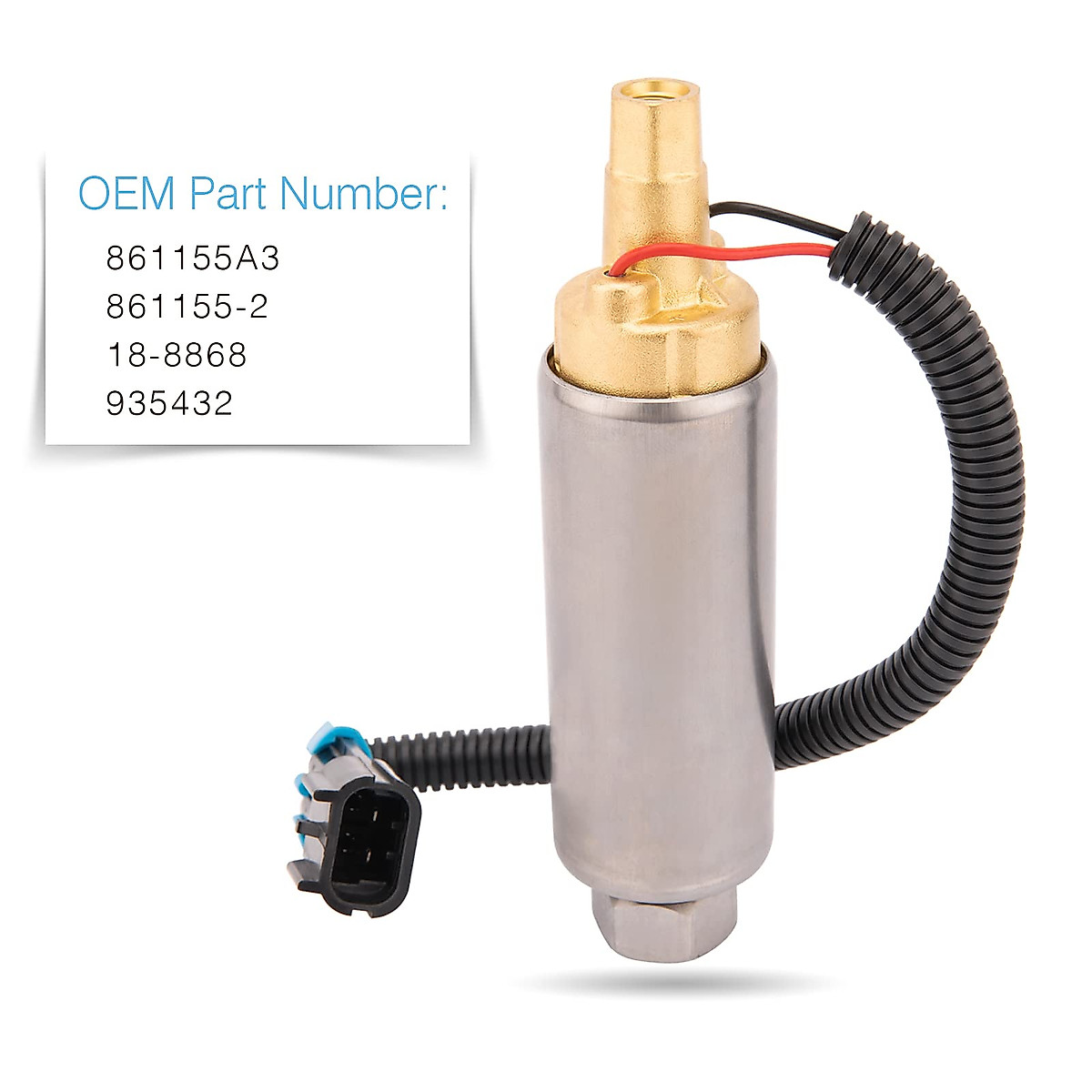 861155A3 Electric Fuel Pump For Mercury Mercruiser Marine Boat 4.3L 5.0L 5.7L V6 V8 Replaces Part# 861155A3 861155-2 18-8868 Low Pressure Fuel Pump