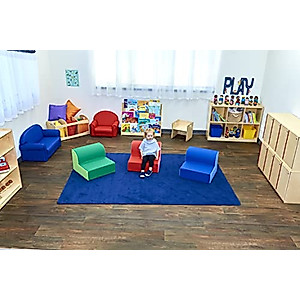 Children's Factory Library Trio, Set-3 Kids Chairs, Red-Blue-Green, CF322-388, Toddler Flexible Seating Classroom Furniture for Preschool or Daycare