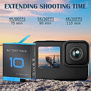 Battery Charger Station for GoPro Hero-9 Hero-10, 2 Pack Batteries Compatible with GoPro Hero 9 Hero 10 Black AHDBT-901 ADDBD-001