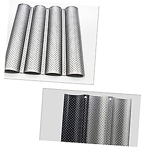 PACKOVE Non Stick Baking Sheet Italian Bread French Bread Pan Hot Dog Molds Italian Bread Pan Breadstick Baking Pan Tray Baking Tools Bakeware Small Frame Mini Loaf Pans Oven Tray