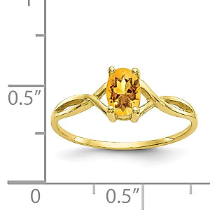 IceCarats 10K Yellow Gold Orange Citrine Ring Gemstone Band November Birthstone Jewelry Size 7
