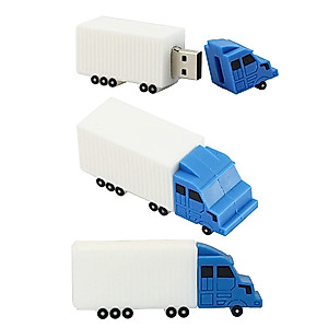 16GB Truck Shape USB Flash Drive U Disk USB 2.0 Data USB Flash Disk Memory Stick Pen Drive Storage Device USB Drive External Storage Flash Disk (Blue)