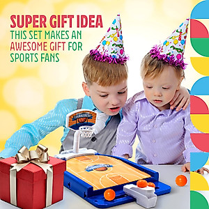 Dazzling Toys Kids Indoor Basketball - Mini Tabletop Finger Flick Games for Toddler, Desk Game Toys, Small Table Sports Machine Toy, Tiny Basketballs & Hoop for Home, Kid Basket Ball Room Arcade