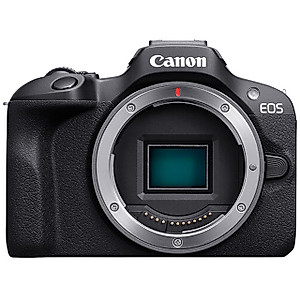 Canon EOS R100 Mirrorless Camera with 50mm Prime Lens + 64GB Memory Card, Case, Hood, Grip-Pod, Filter Professional Photo Bundle (Renewed)