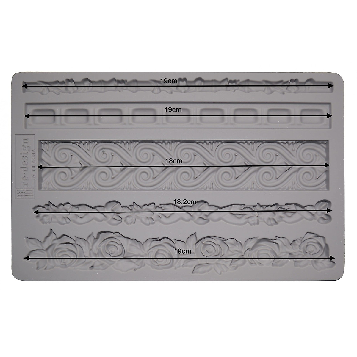 Redesign with Prima Redesign Furniture Decor Moulds® Elegant Borders 5"x8",8Mm Thickness For Funiture Dresser, Chocolate,Cake,Candy,Backery,Soap,Polymer Clay, earthen Clay