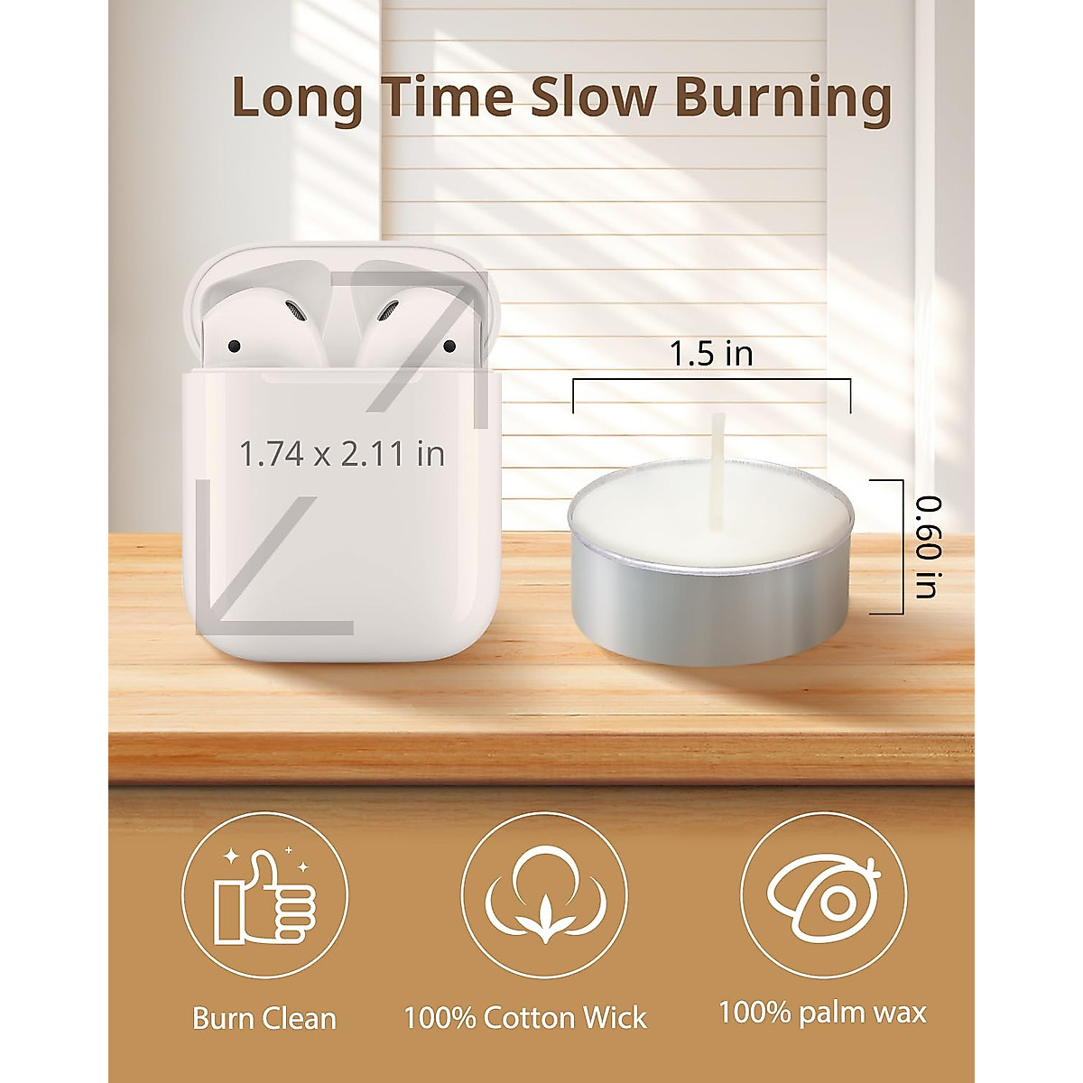 Tealight Candles 4 Hours Clean Tea Candles 240 Pack, Long Burning White Unscented Tea Candles for Weddings, Home, Pool,Shabbat