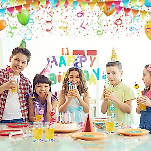 Donut Straws Party Favors for Donut Party Supplies,Donut Grow Up Theme Birthday with 2 Cleaning Brush (24 +2)