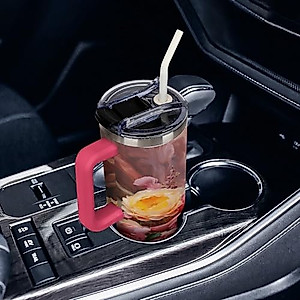 Flower Bird Peony Parrot 40 Oz Car Cup Stainless Steel Travel Mug Leak-Proof Insulated Tumbler with Handle Light Rose Red-style
