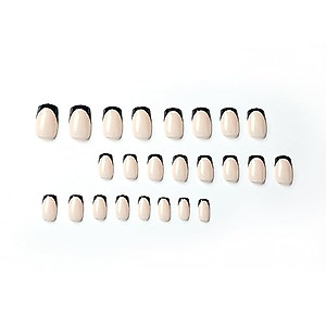 FURUBETA Square Press on Nails Short, Nude Press On Nails French, Fake Nails Full Cover for Women 24PCS