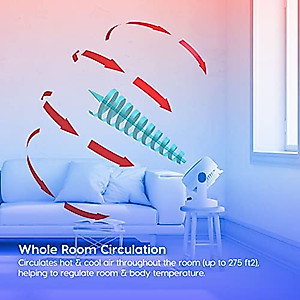 IRIS USA WOOZOO Air Circulator Fan, Vortex Fan, Desk Fan, Portable Fan, 3 Speed Settings, 6 Tilting Head Settings, 74ft Max Air Distance, Large, Black