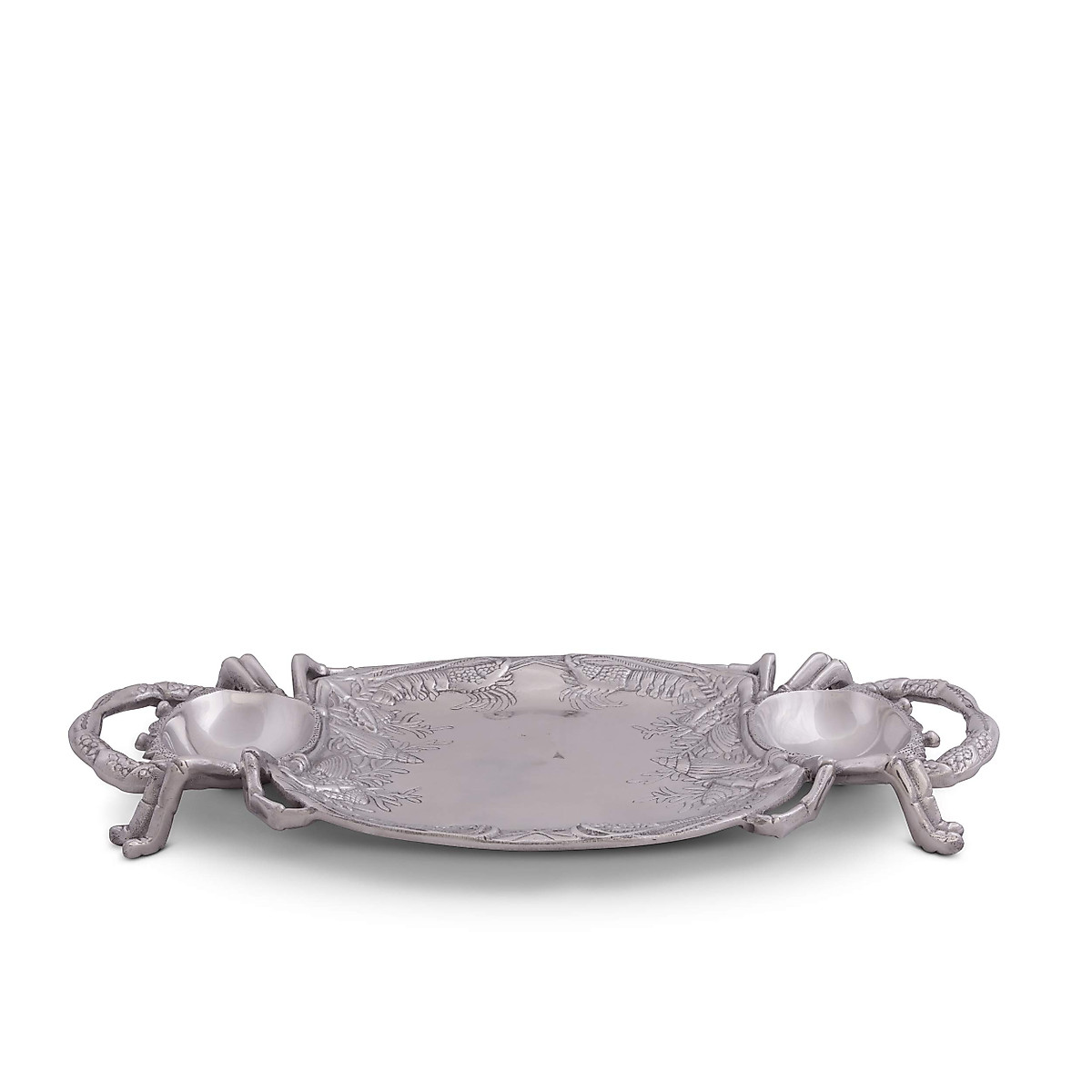 Arthur Court Aluminum Metal Crab Platter / Tray Heavy Quality Coastal Décor for Serving Food and Drinks 24 inch x 13.5 inch