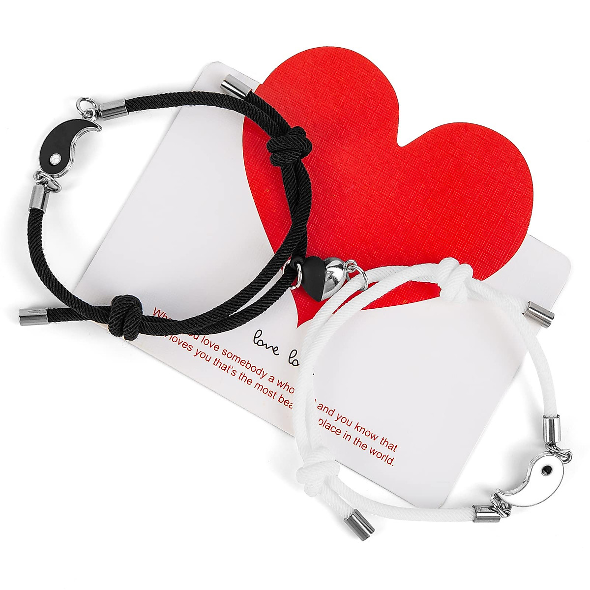 FLYXLH Matching Bracelets for Women Men - Couples Bracelets Magnetic Set, Pendant Bracelets Lovers Gift for Friendship Parent-child (yin yang)