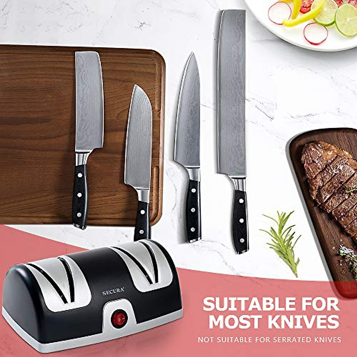 Secura Electric Knife Sharpener, 2-Stage Kitchen Knives Sharpening System Quickly Sharpening