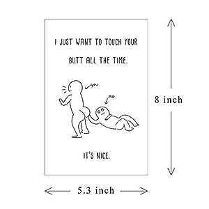 Maplelon Funny Touch Butt Love Card, Naughty BF GF Husband Wife Card, Cute Anniversary Card, Romantic Card…