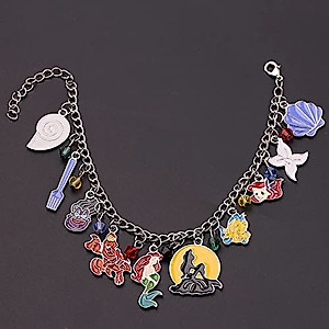 Blingsoul Silver Charm Mermaid Bracelet - Enchanting Sterling Silver Charm Bracelets for Women and Girls, Ideal Cosplay Costume Mermaid Jewelry and Mermaid Gift | [J100054] Litle Mermad 1